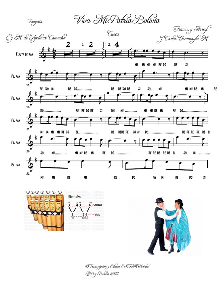 Zampoña Viva Mi Patria Boliiva | PDF