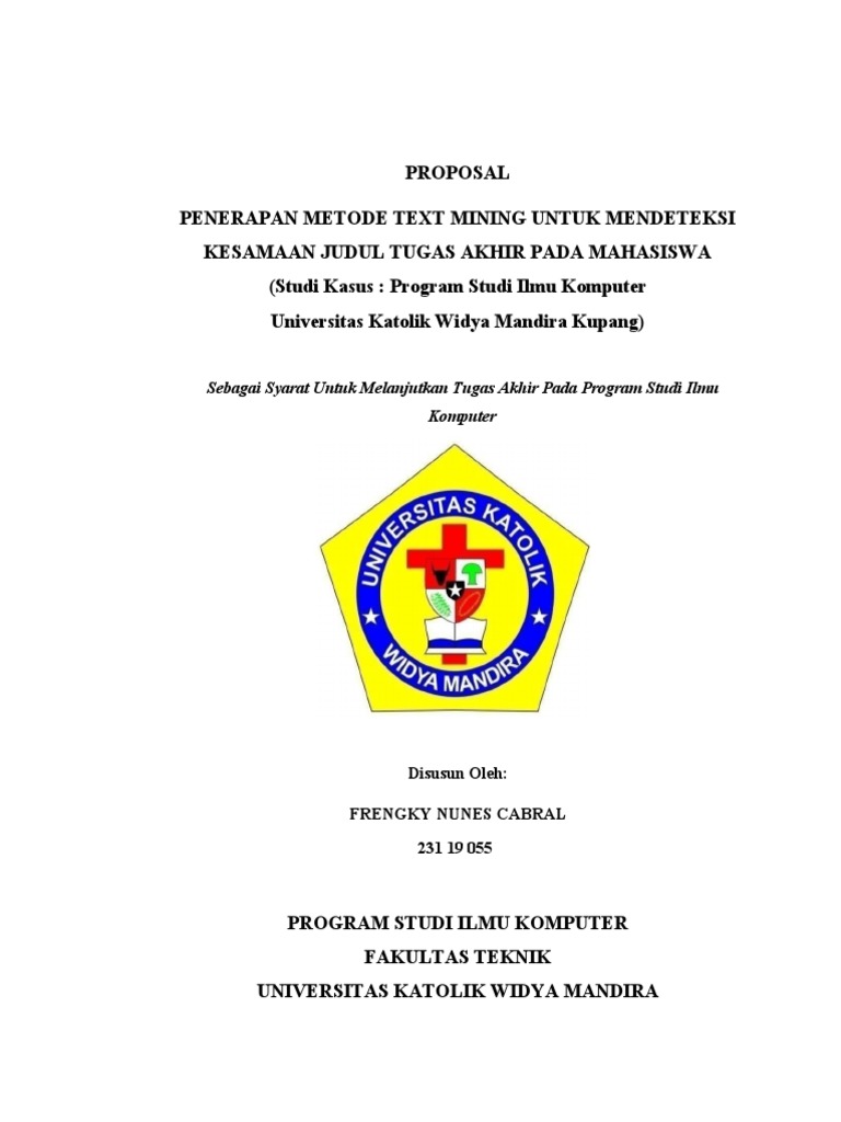 Penerapan Text Mining untuk Judul Tugas Akhir | PDF