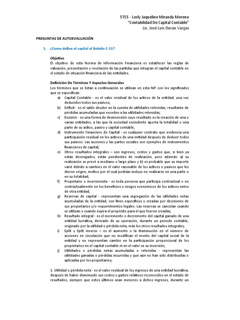 Definición y Clasificación del Capital Contable | PDF | Contabilidad ...