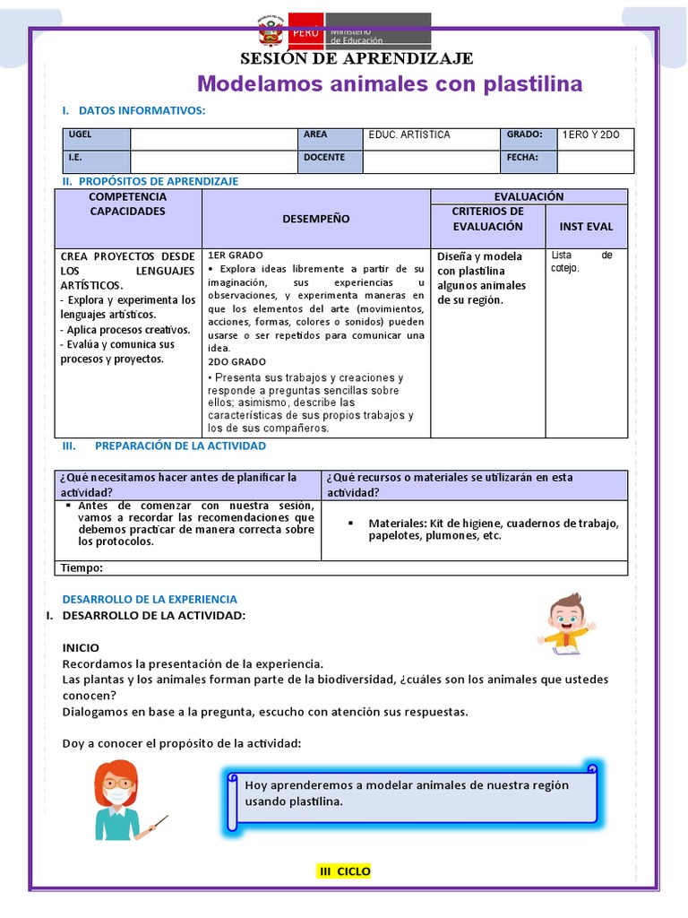 Modelado de Animales con Plastilina | PDF | Evaluación | Aprendizaje
