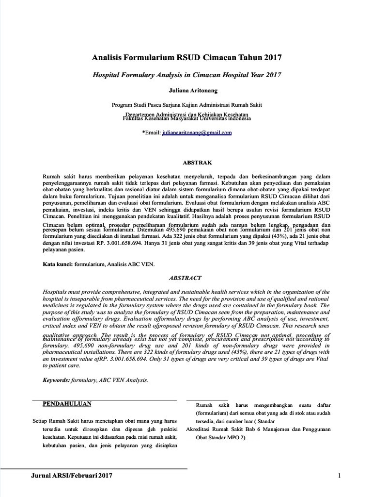 PDF Contoh Laporan Review Formularium DL | PDF