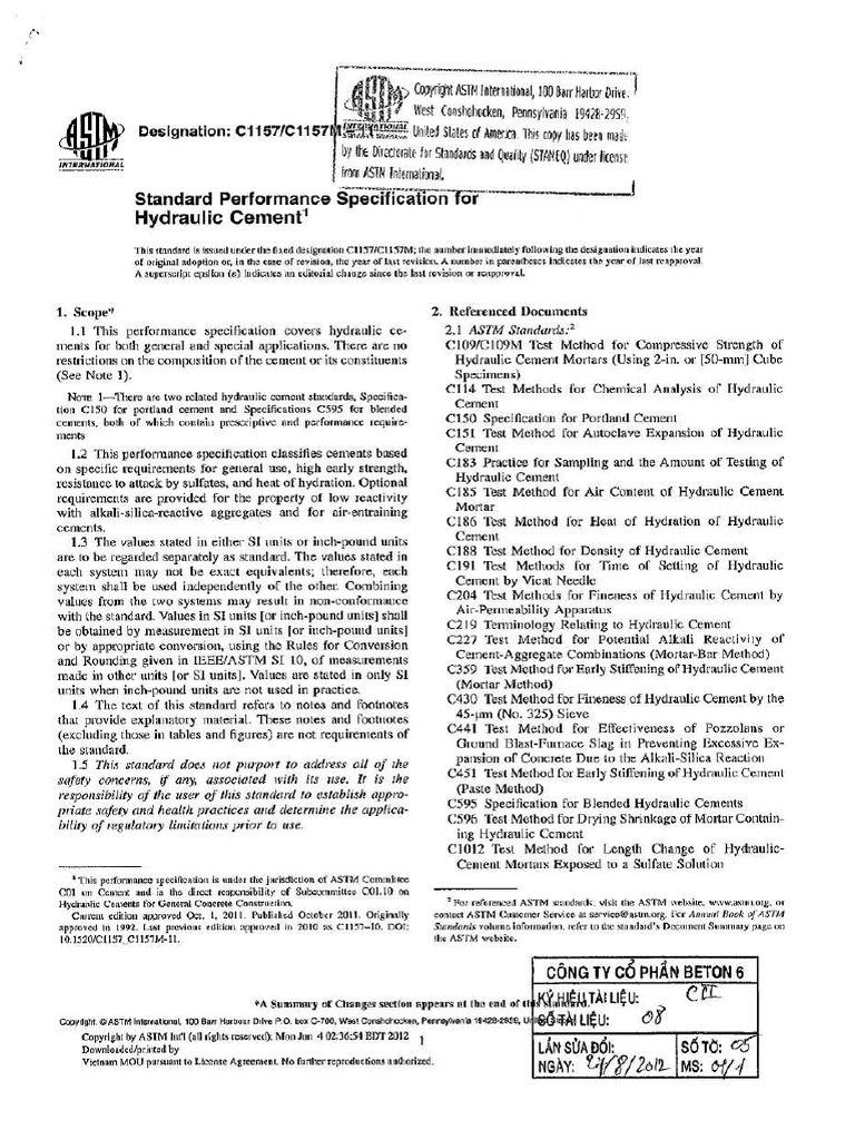 Qdoctips Astm-C1157-C1157m-11 220918 133534 | PDF