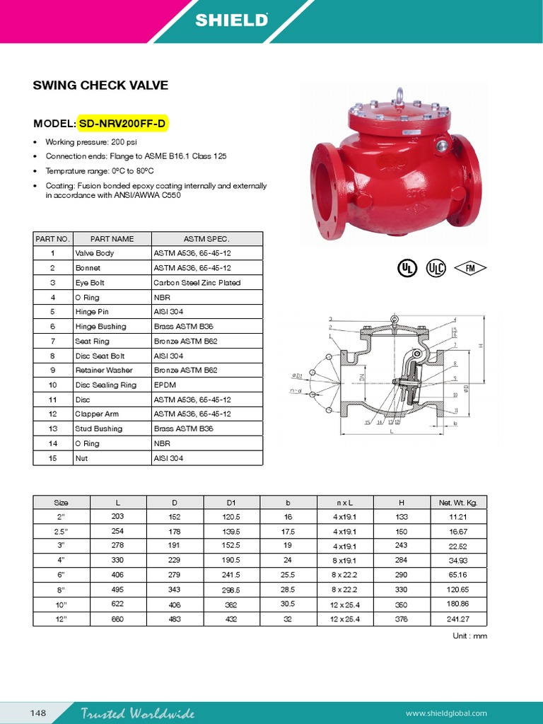 7.8 Check Valve SD-NRV200FF-D | PDF