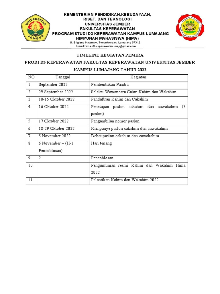 Timeline Pemira 2022 LMJ | PDF