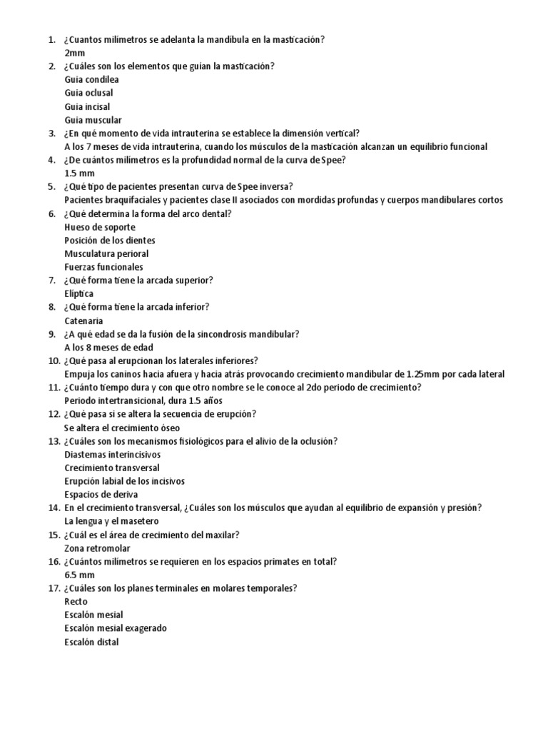 Preguntas | PDF | Odontología | Diente