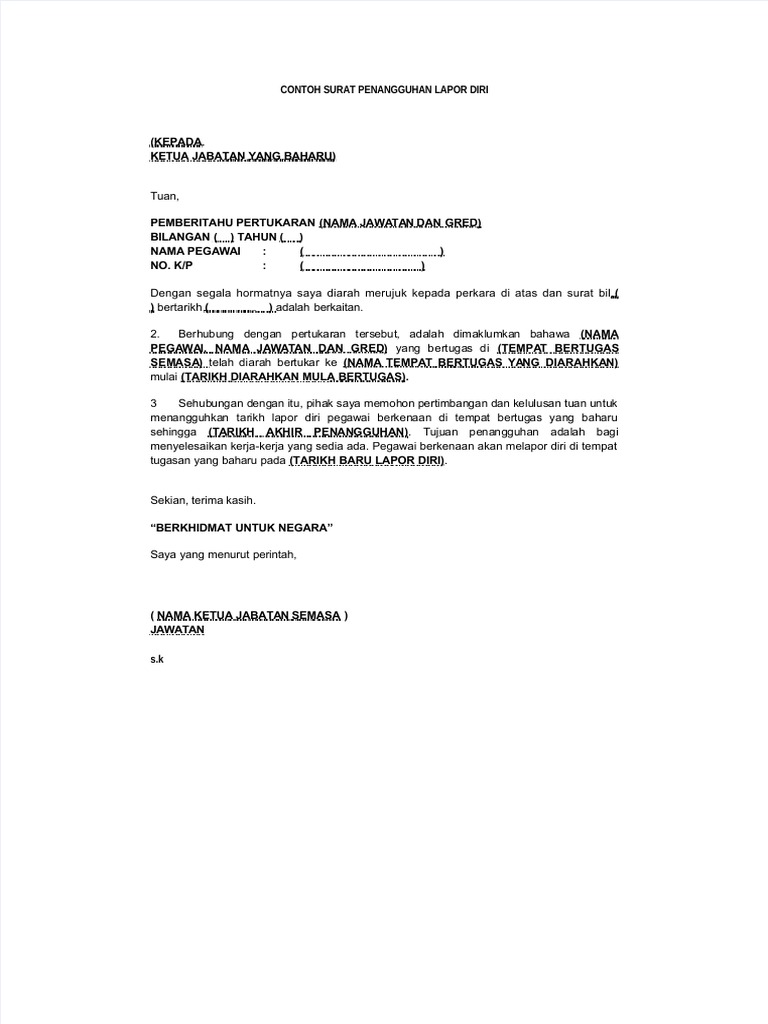 Dokumen - Tips - Contoh Surat Penangguhan Lapor Diri 569720131af42 | PDF