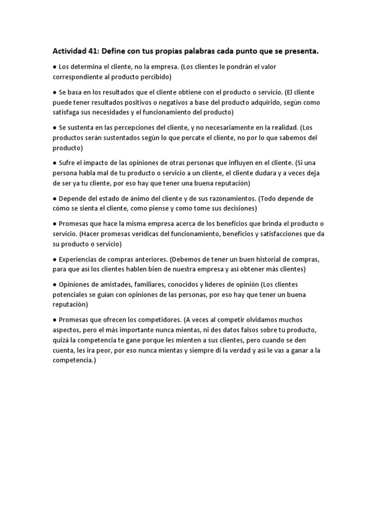 Actividad 41: Define Con Tus Propias Palabras Cada Punto Que Se ...