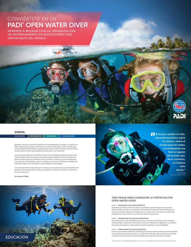 70195S - PADI - Open - Water - Diver - Brochure - PROOF - SP | PDF ...