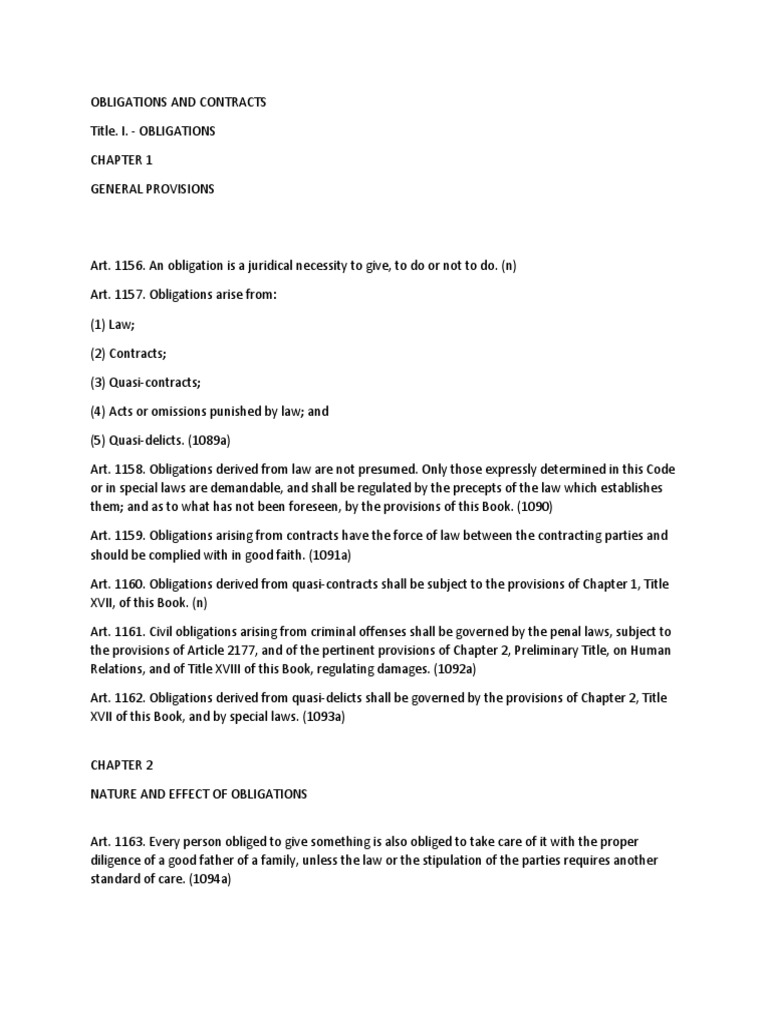 Codal - Obligations and Contracts | PDF | Justice | Crime & Violence