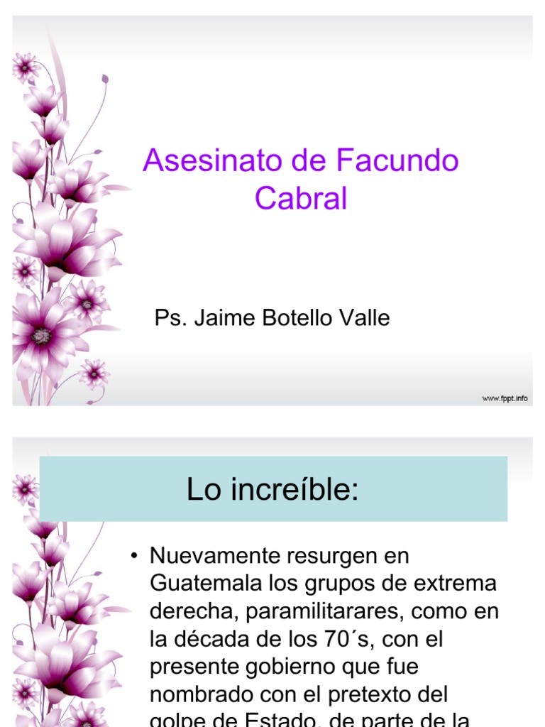 Asesinato de Facundo Cabral. Jaime Botello Valle | PDF