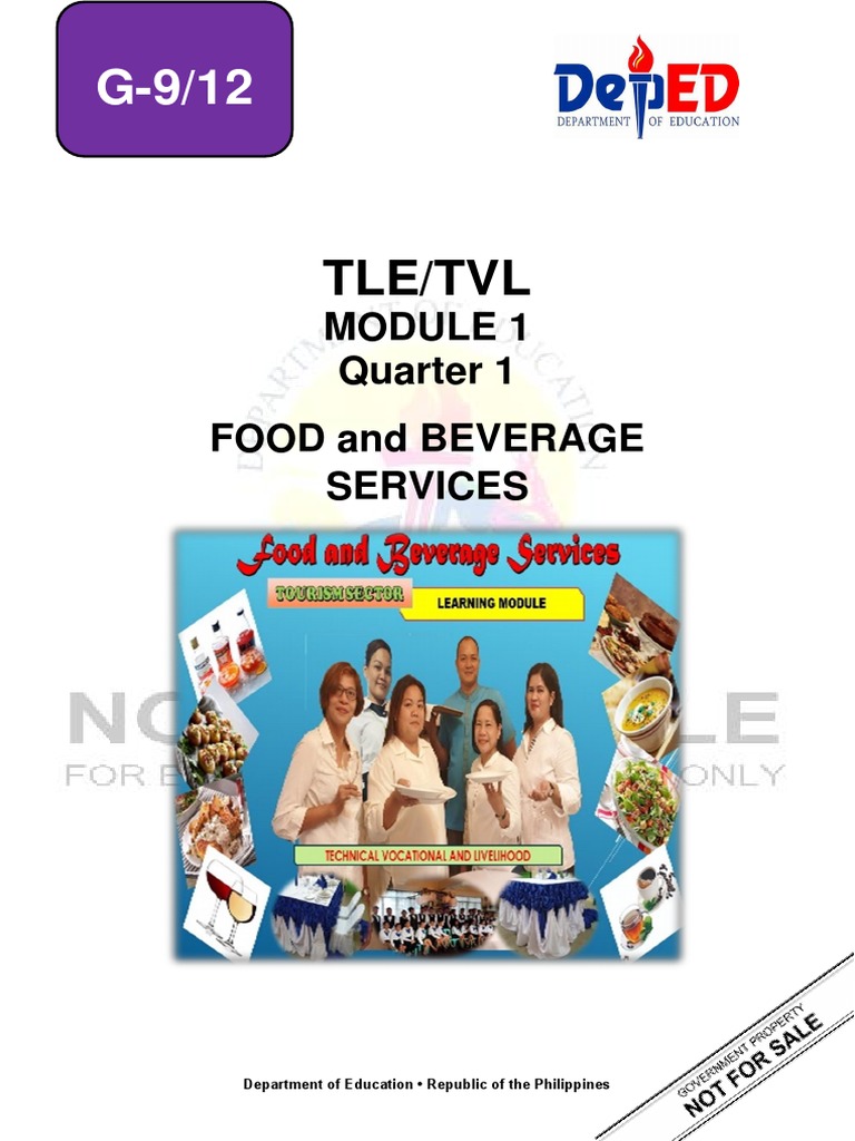 TLE TVL HE G9 G12 Q1 Module 1 Food and Beverage Services Week 1 ...