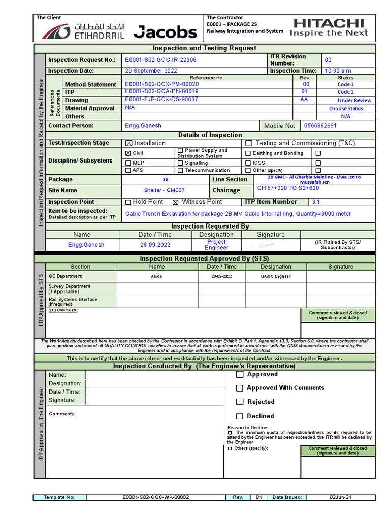 E0001-S02-Gqc-Ir-22906 - Itp-3.1-2b Project | PDF | Electrical Connector
