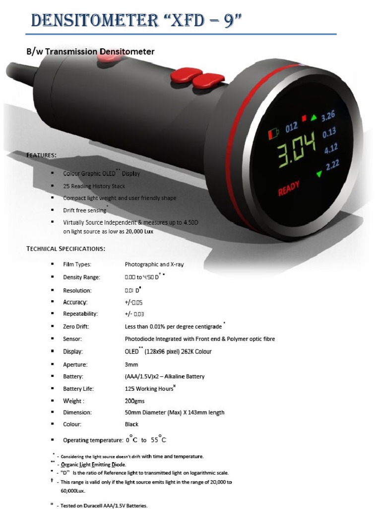Densitometer XFD9 | PDF