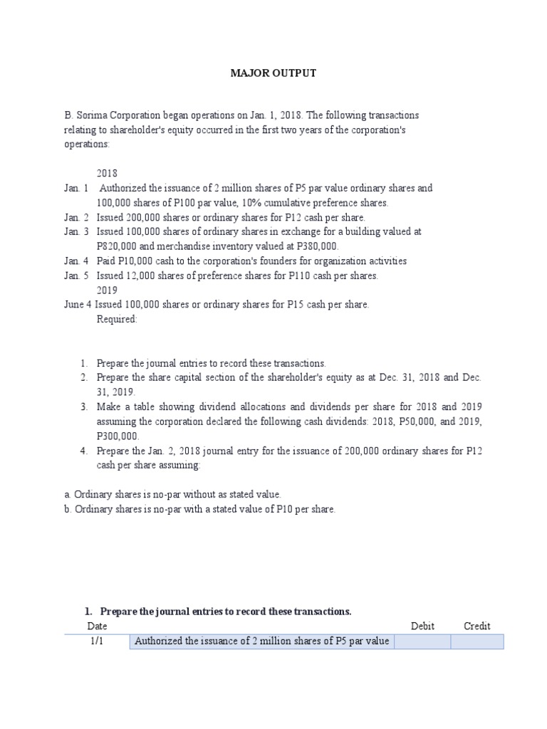 Basic Finance Major Output | PDF | Preferred Stock | Dividend