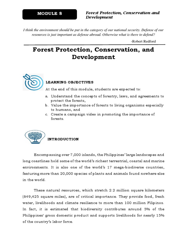 Module 8 Forest Protection Conservation and Development | PDF ...