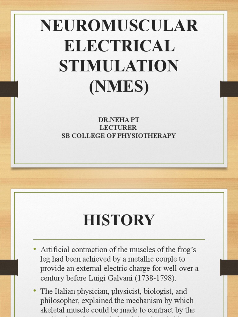 Neuromuscular Electrical Stimulation (NMES) | PDF | Muscle Contraction | Skeletal Muscle