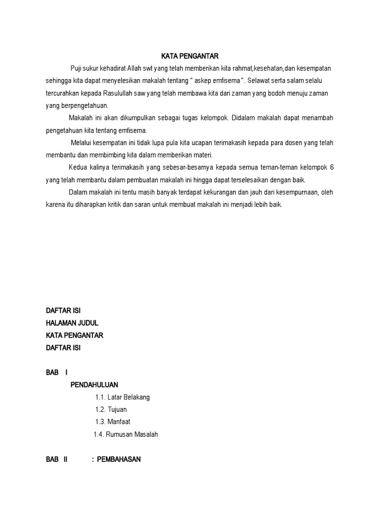 Makalah Emfisema | PDF | Kesehatan Holistik | Sains & Matematika