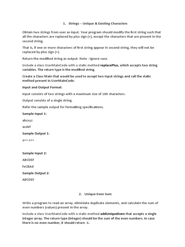 HandsOn Questions | PDF | String (Computer Science) | Array Data Structure