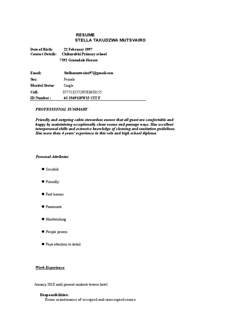 Stella Mutsvairo CV | PDF