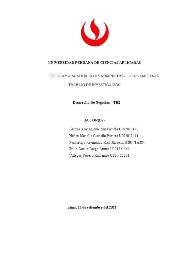 Final TB2 | PDF | Lima | Los consumidores