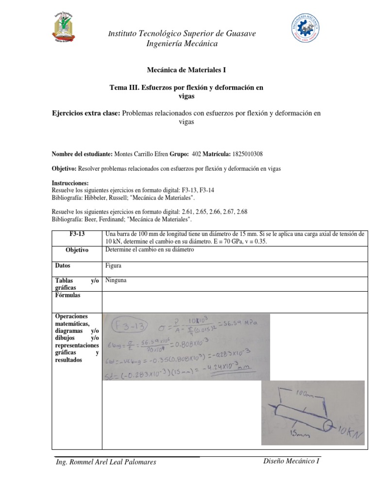 Ejercicios Extra Clase 402 | PDF | Resistencia de materiales | Tornillo