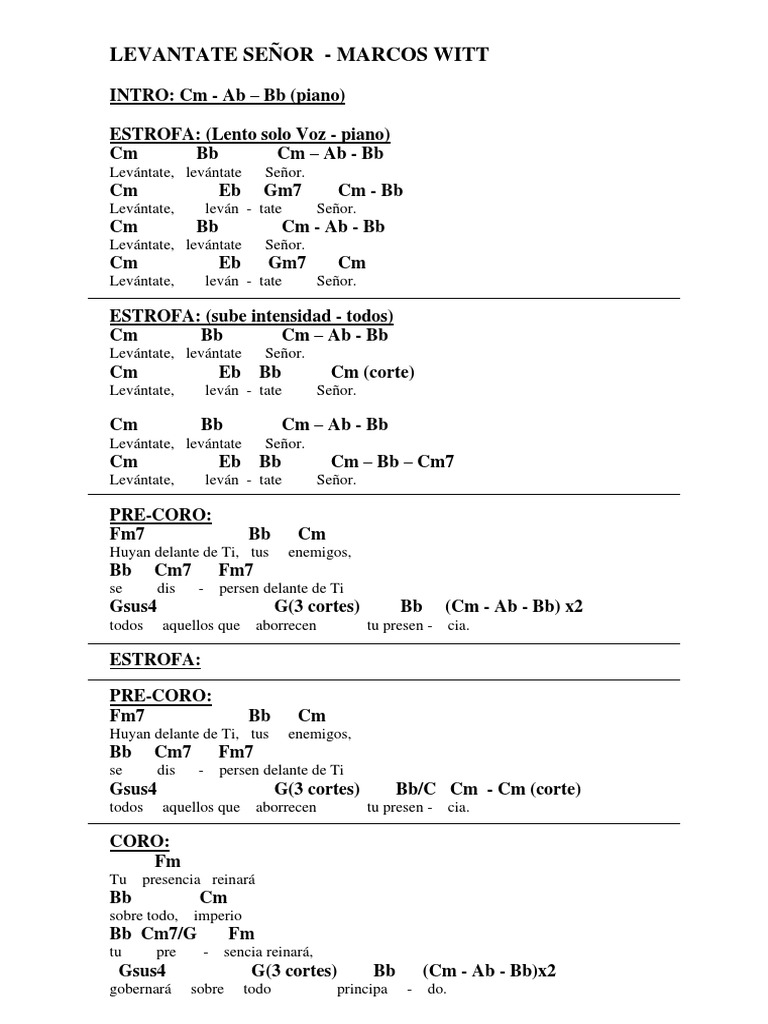 Levántate Señor - Marcos Witt | PDF