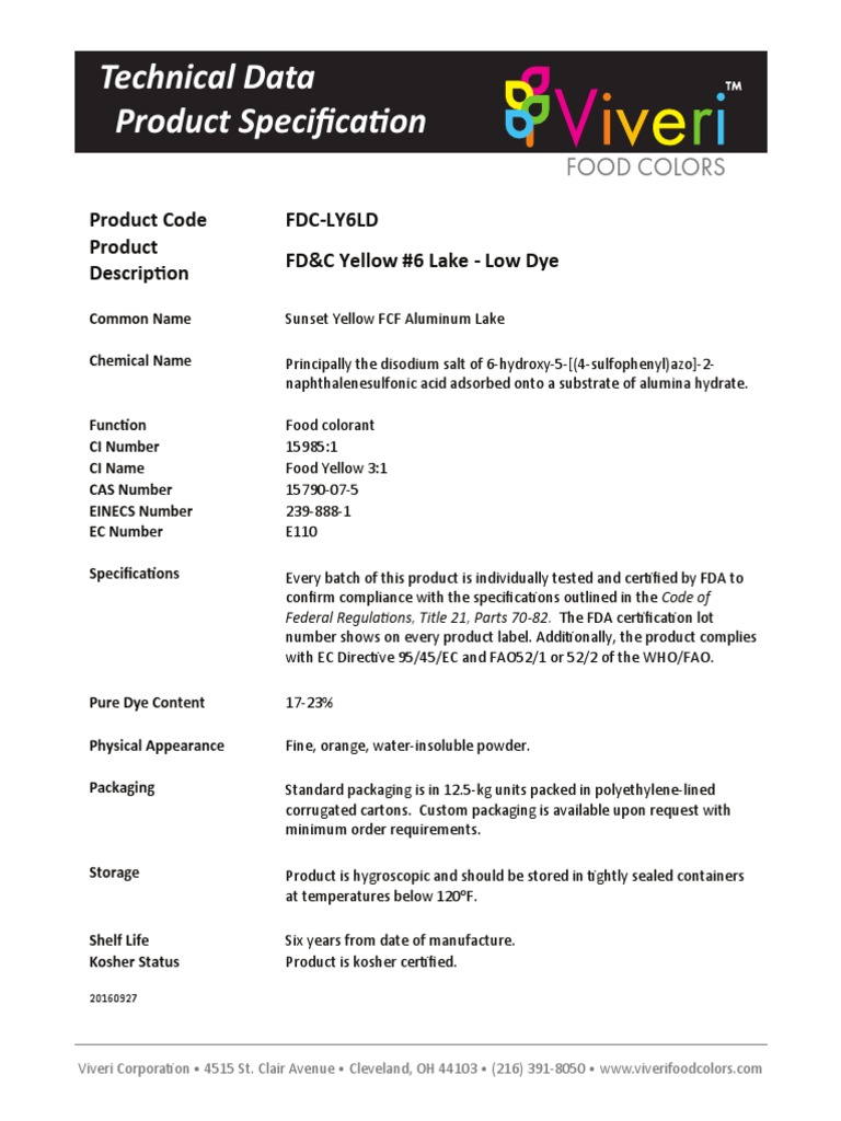 Yellow 6 Lake | Download Free PDF | Dangerous Goods | Toxicity