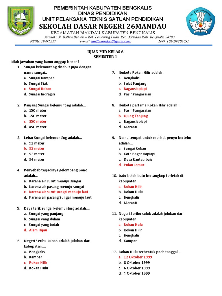 Ujian Kelas 6 BMR | PDF