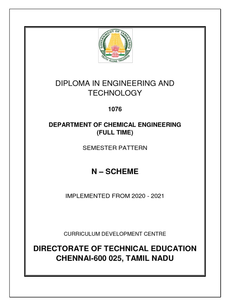 Diploma in Engineering and Technology: N - Scheme | PDF | Test ...