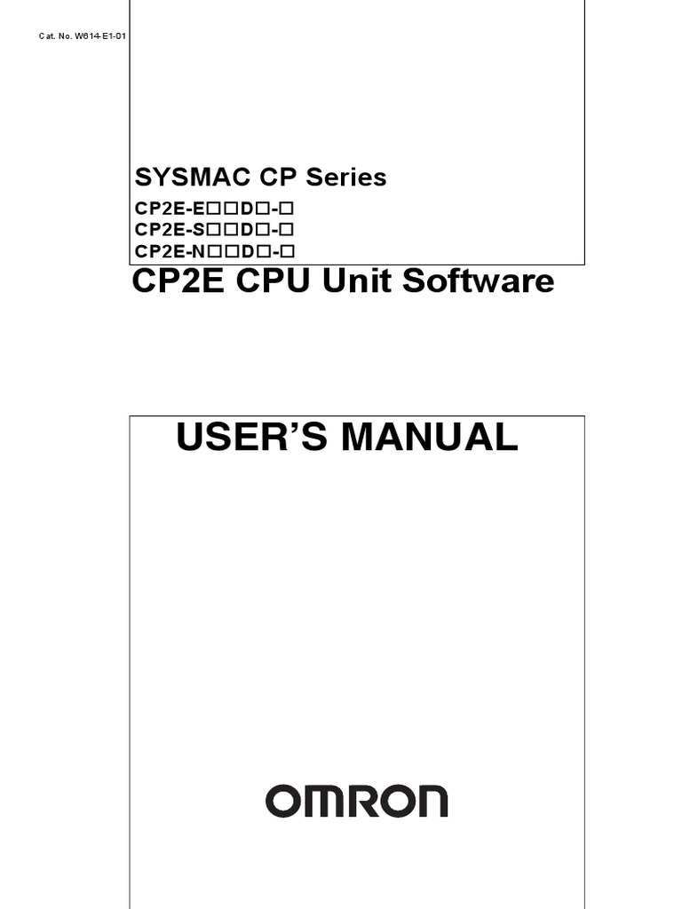 User'S Manual: CP2E CPU Unit Software | Download Free PDF | Programmable Logic Controller ...