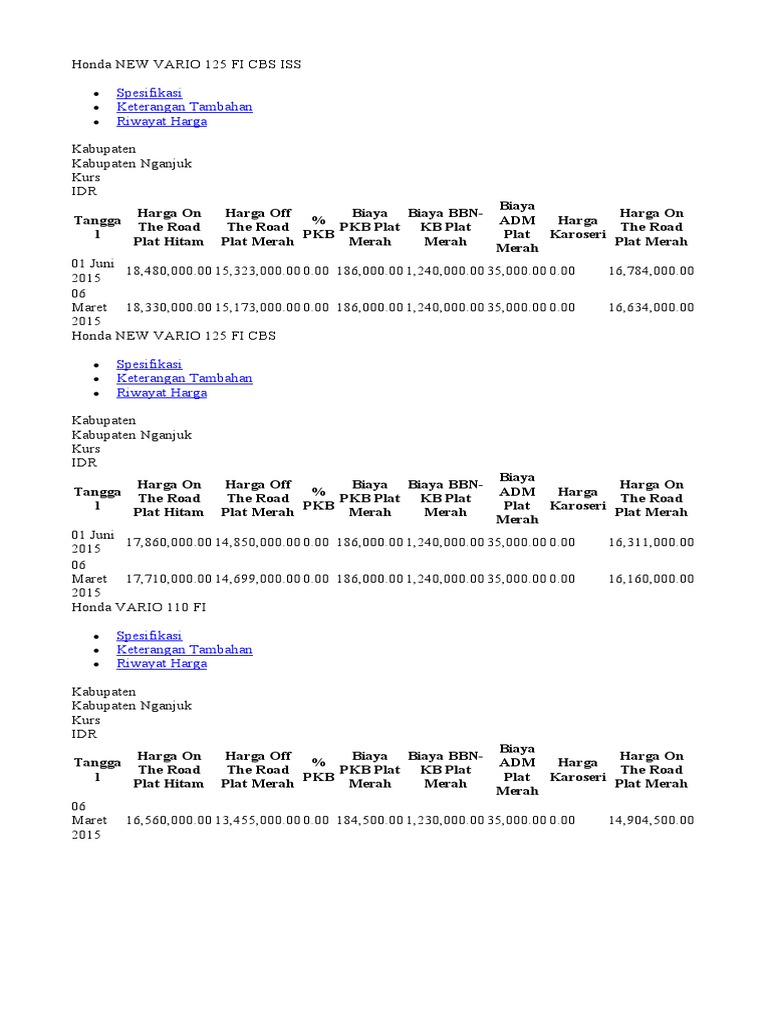 Honda NEW VARIO 125 FI CBS ISS | PDF