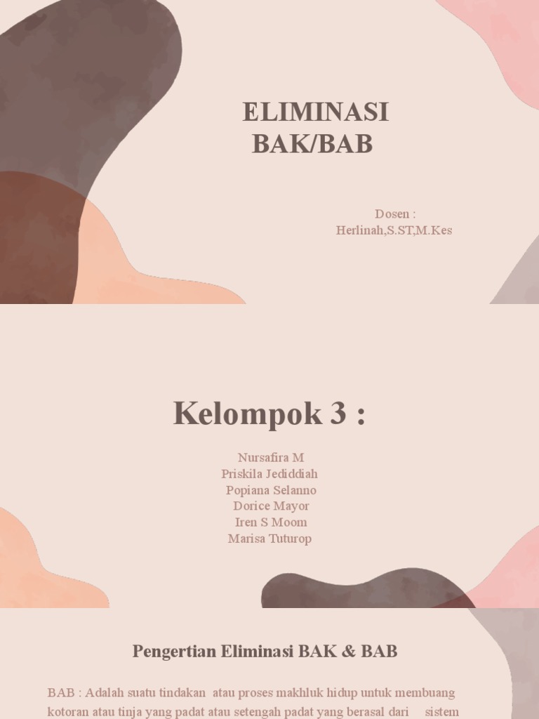 Kel 3 Eliminasi BAK & BAB | PDF