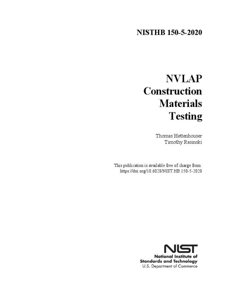 NIST HB 150-5 2020 NVLAB Construction Materials Testing | PDF ...