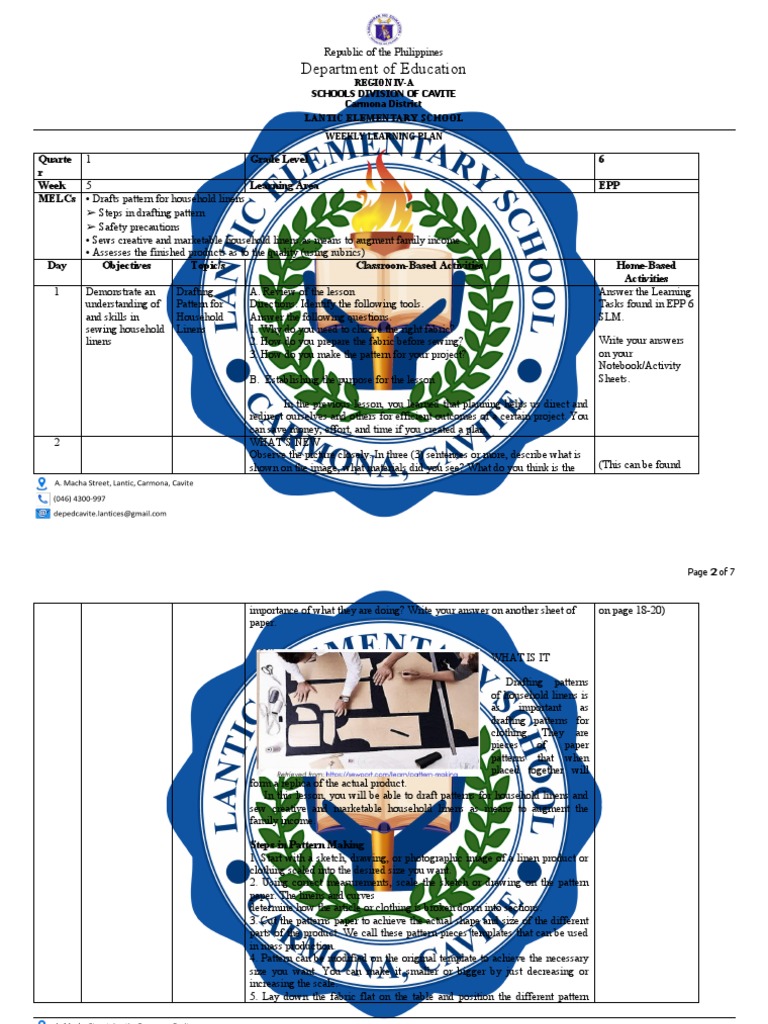Wlp-Epp-Makatao Q1 W5 | PDF | Sewing | Textiles