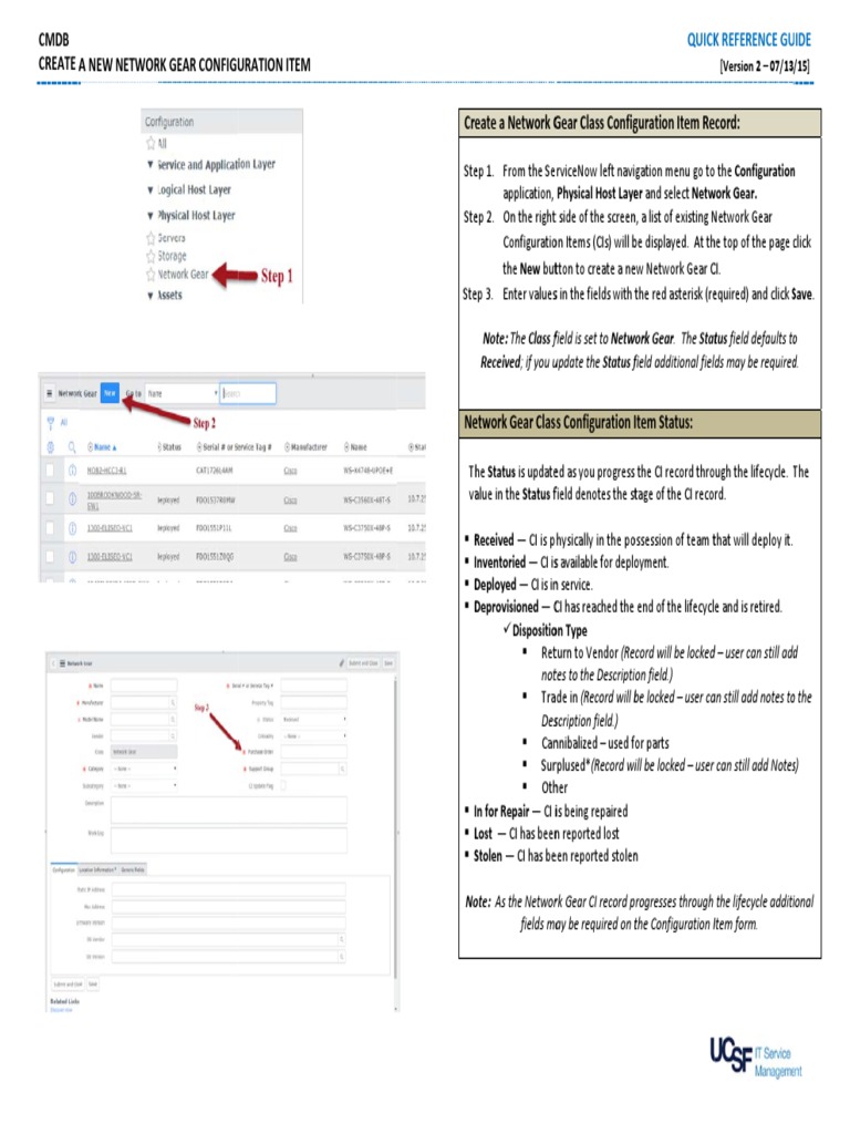 Quick Reference Guide - CMDB - Create New Network Gear CI Record | PDF | Information Age ...