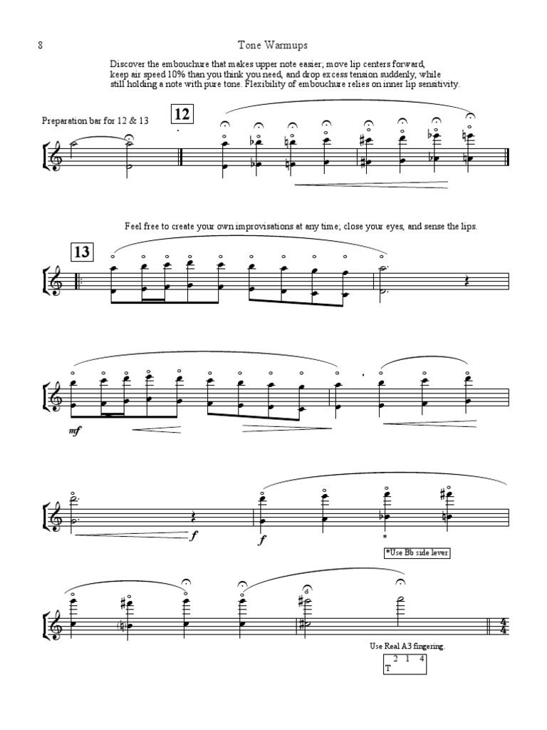 02 Pure Tone Higher Warmups Jennifer Cluff | PDF | Pitch (Music ...