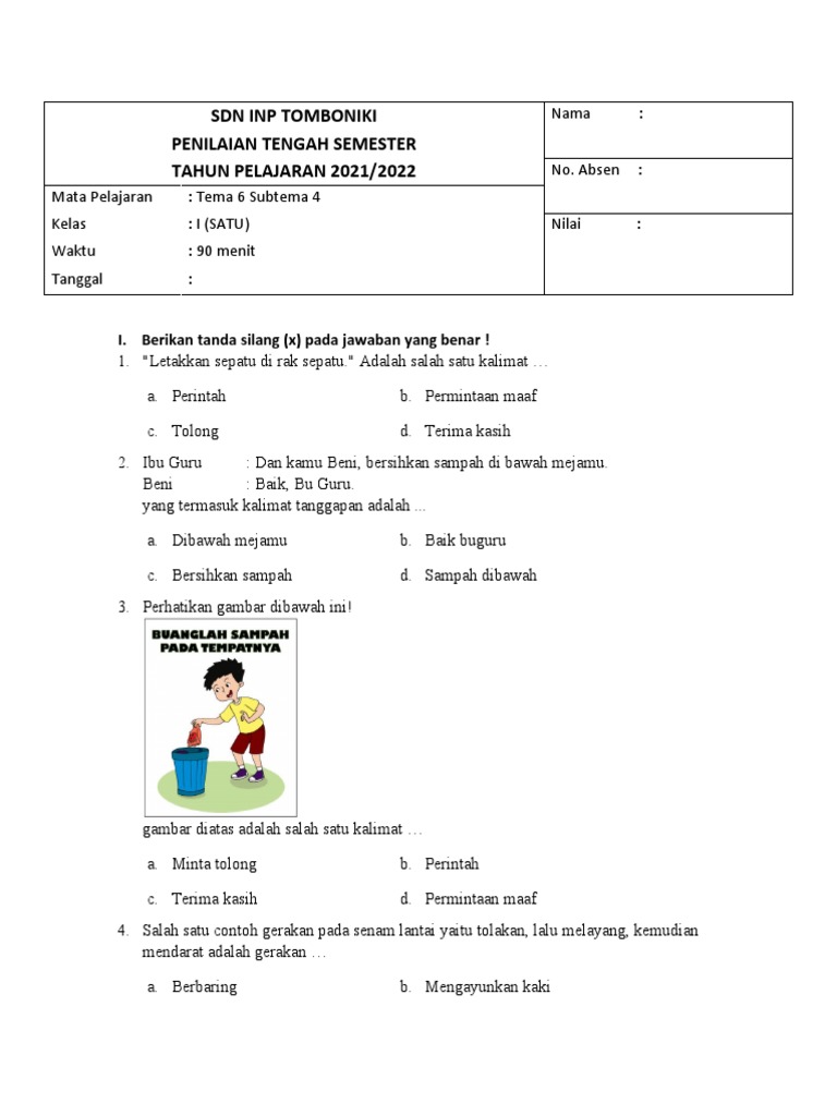 Soal Tema 6 Sub Tema 4 | PDF