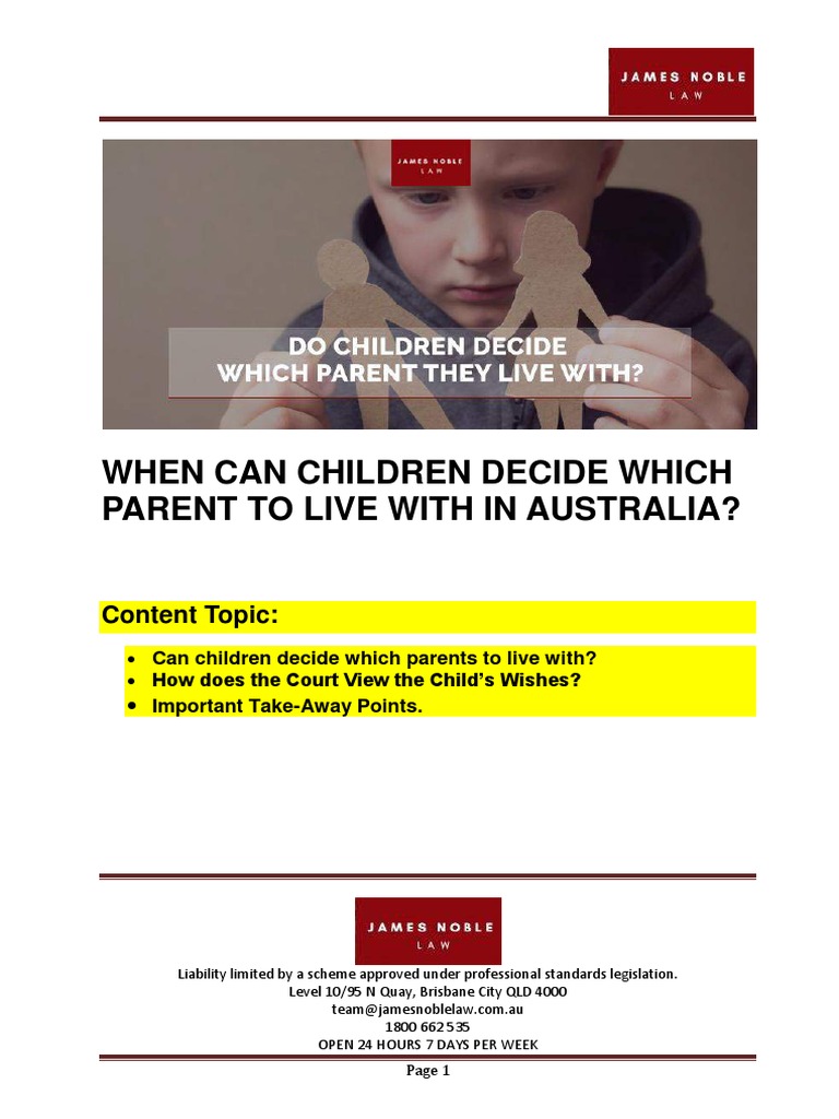 Child's Choice of Parent in Australia | PDF | Social Institutions | Family
