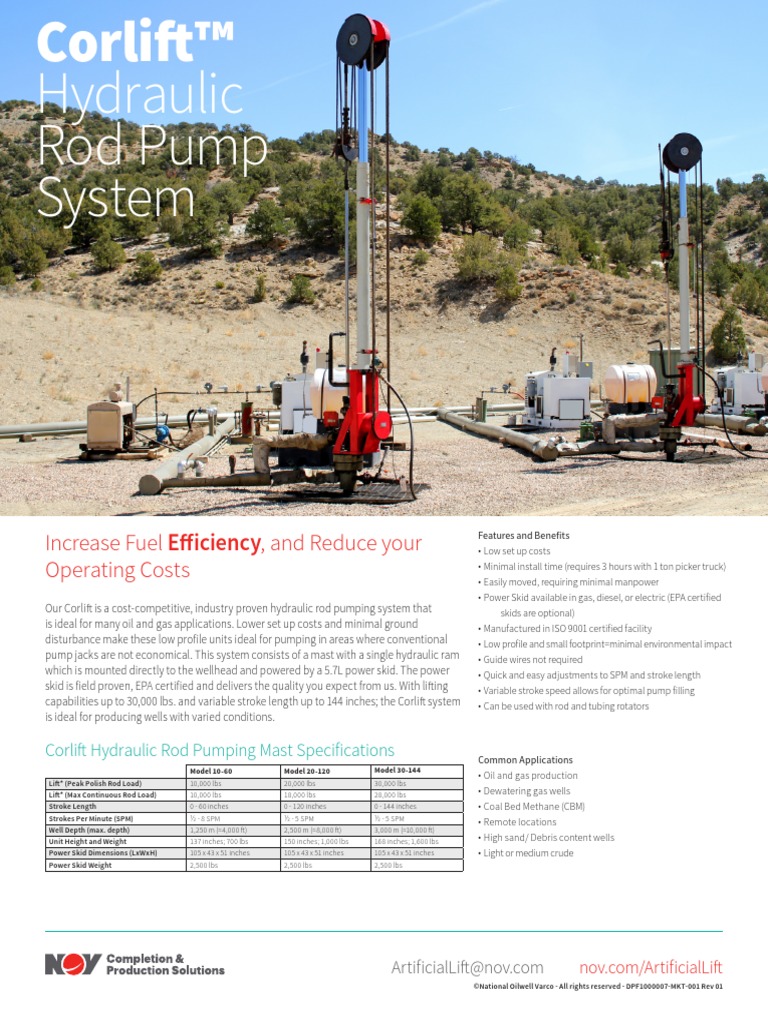 Corlift Hydraulic Rod Pump System Flyer English | PDF | Pump | Petroleum