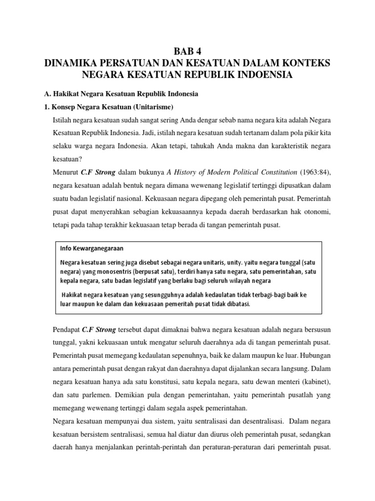 BAB 4 Dinamika Persatuan Dan Kesatuan DLM Konteks NKRI | PDF