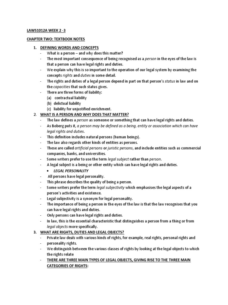 Chapter 2 - Weeks 2 & 3 | PDF | Lawsuit | Intention