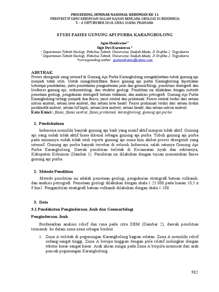 PVK-5 - Studi Fasies Gunung Api Purba Karangbolong | PDF