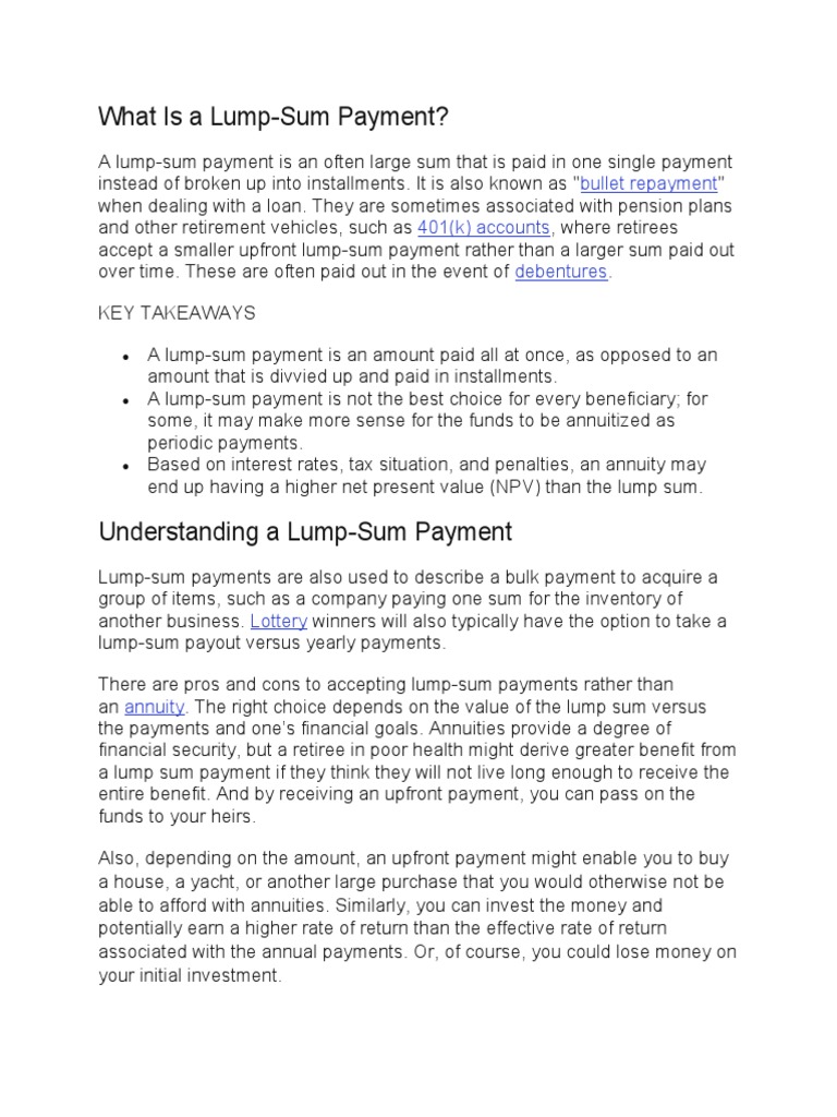 Understanding Lump Sum | PDF | Life Annuity | Annuity (European)