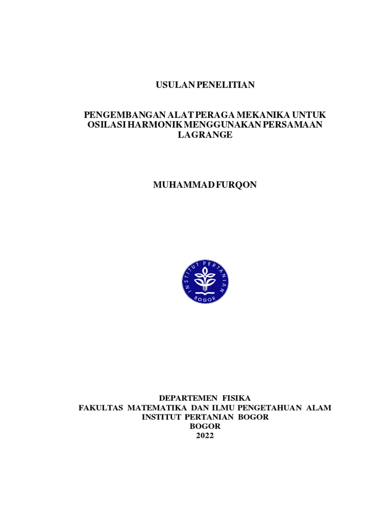 Proposal Kolokium - Muhammad Furqon - G74180028 | PDF