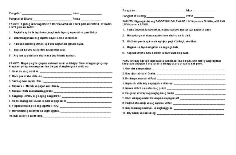 Pagsusulit Sa Sanhi at Bunga | PDF