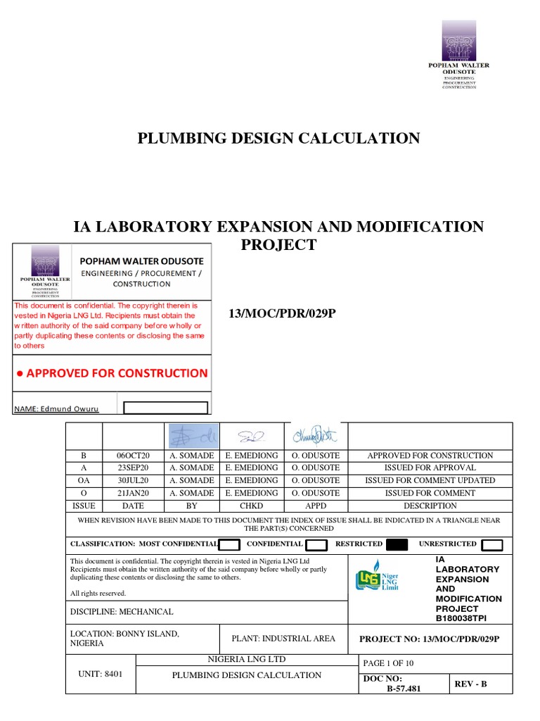 B-57.481 - B - Plumbing Design Calculation | Download Free PDF | Plumbing | Toilet