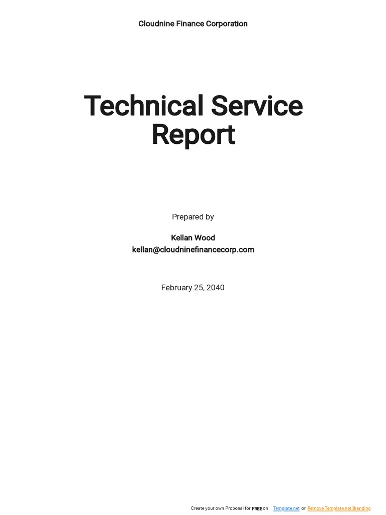 Technical Service Report Template | PDF | Economies