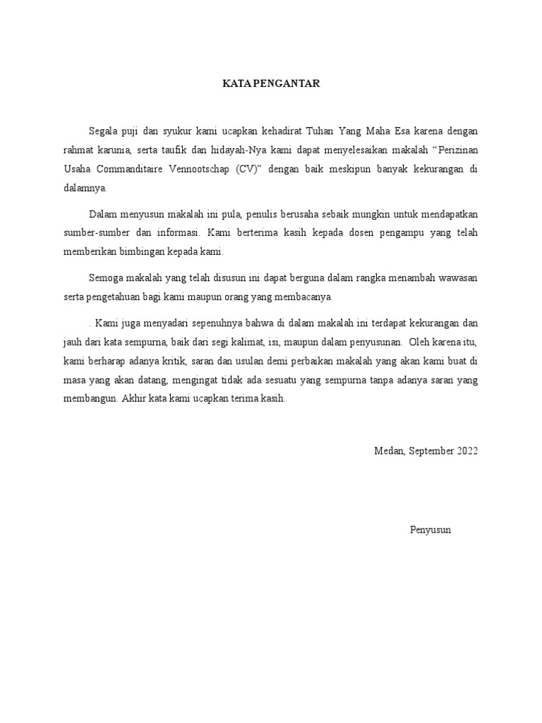 Panduan Perizinan Commanditaire Vennootschap | PDF