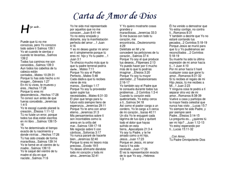 Carta de Amor de Dios | PDF | Amor | Creencia religiosa y doctrina
