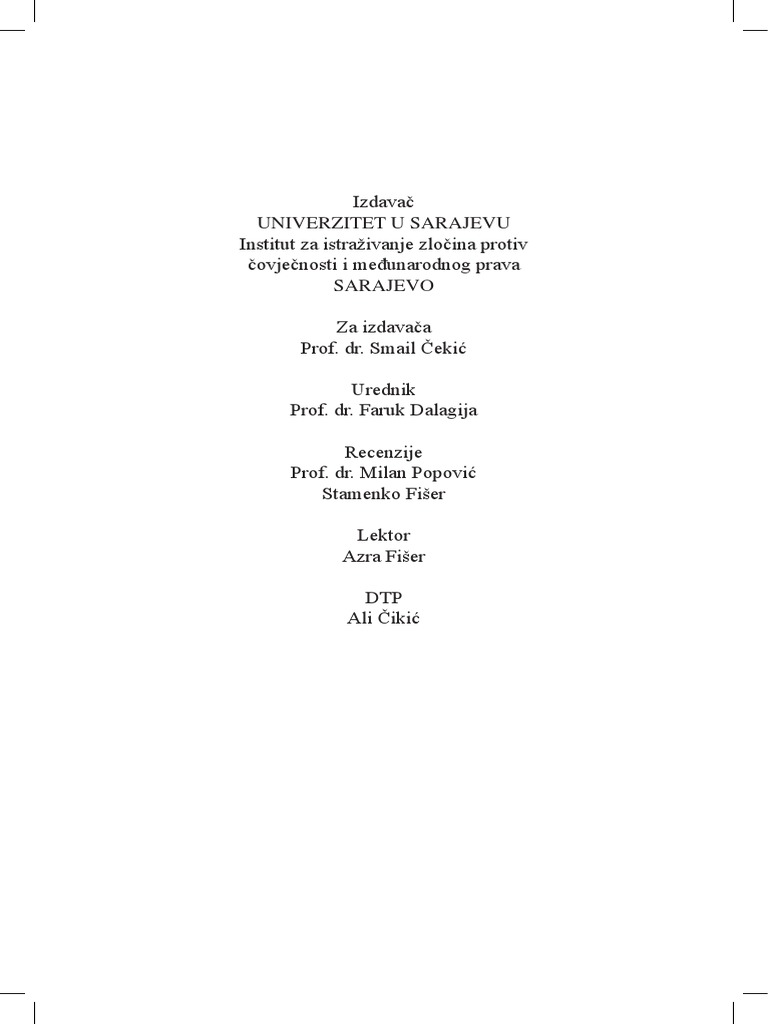 Gdje Sunce Ne Grije Smail Çekiç | PDF